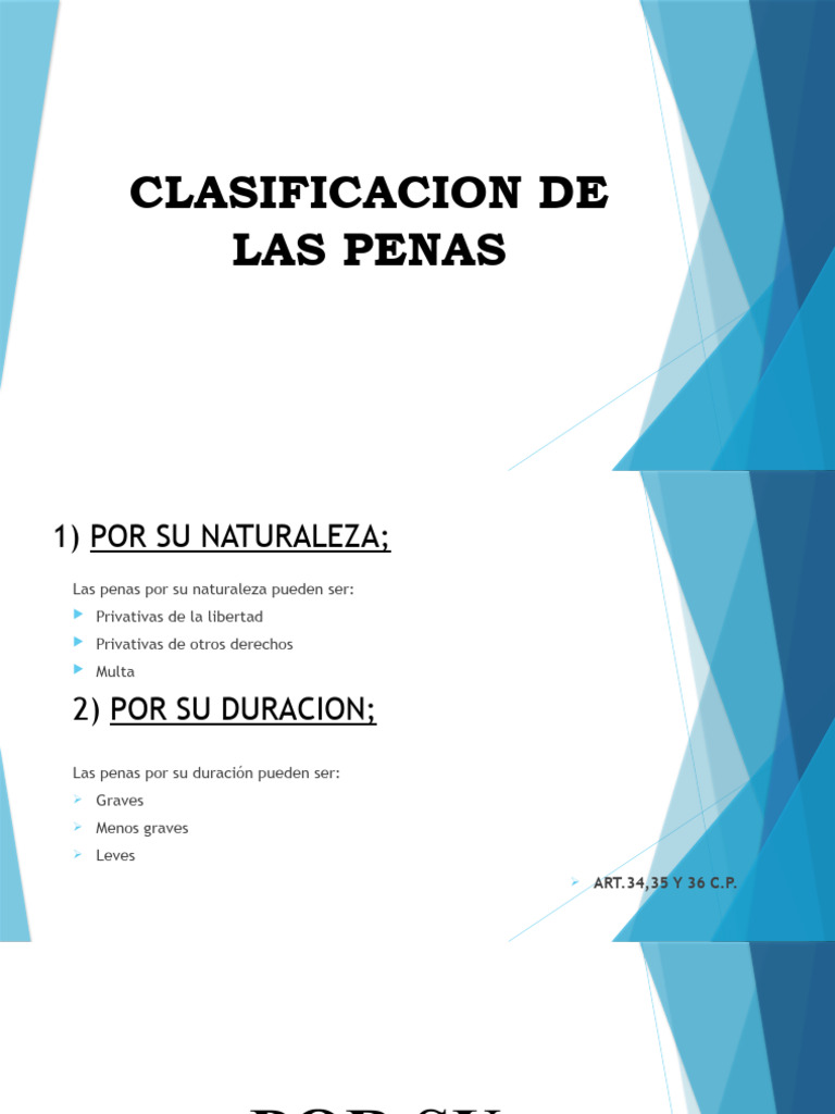 Clasificacion de Las Penas | PDF | Castigos | Multa (pena)
