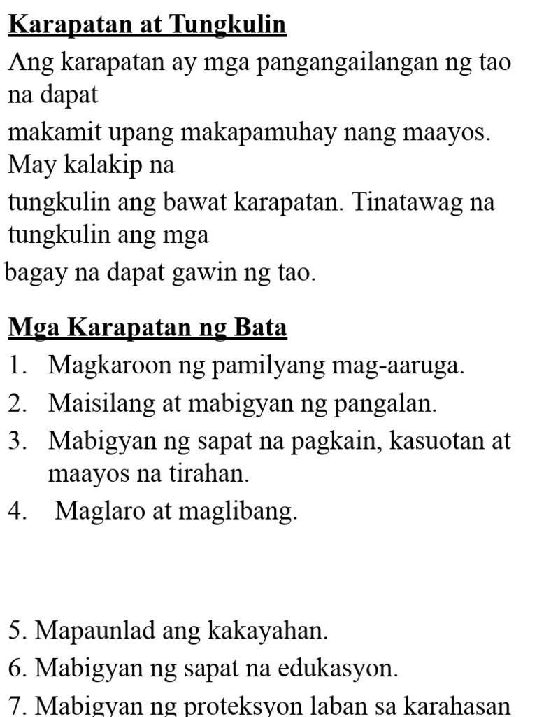 Karapatan at Tungkulin | PDF