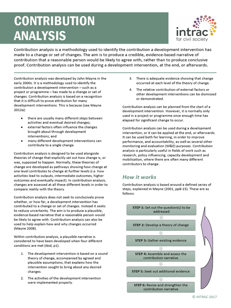 Contribution Analysis | PDF | Methodology | Evaluation