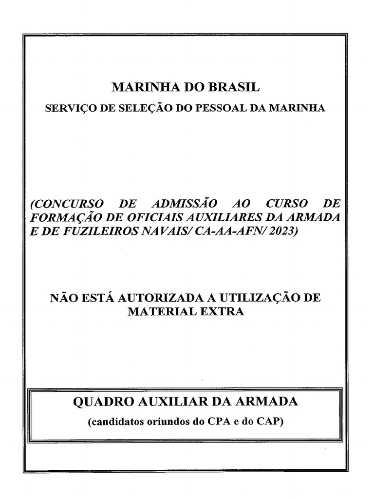 Prova 2023 Cap Amarela | PDF