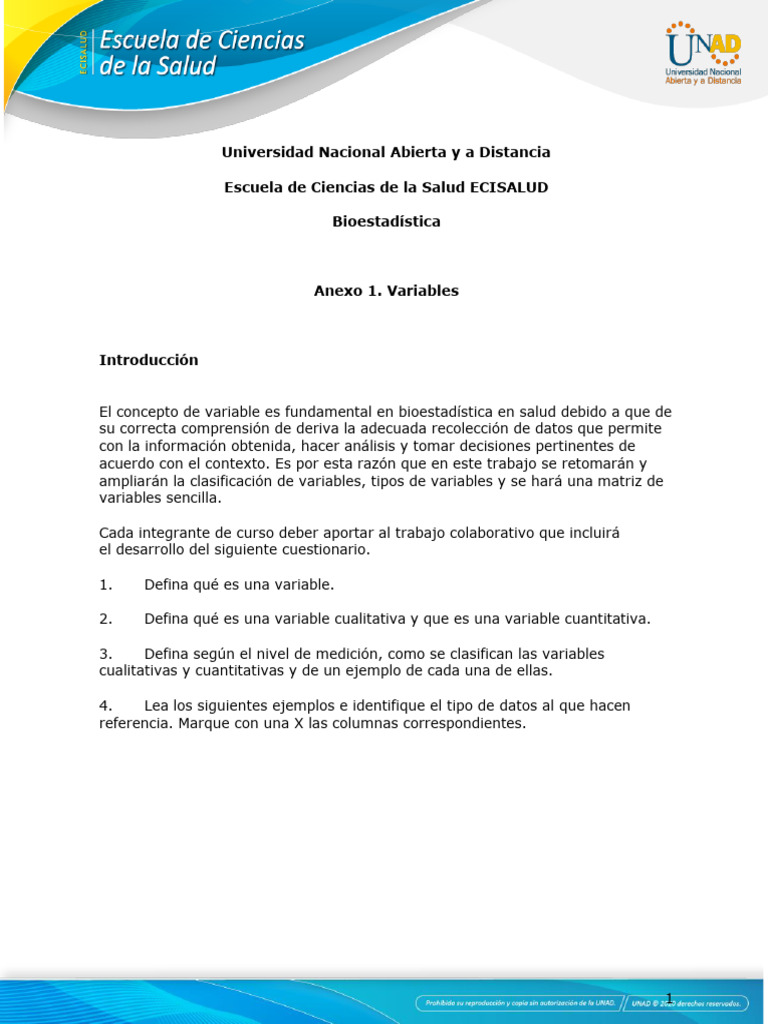 Anexo 1 - Variables | PDF | Nivel de medida | Science