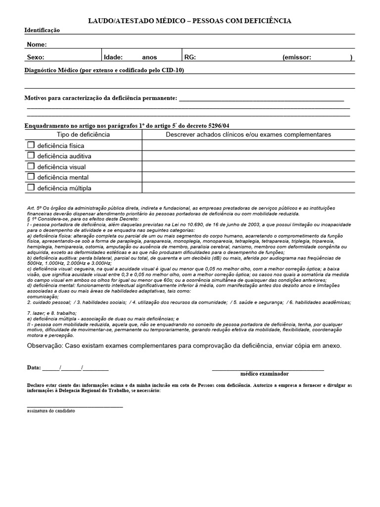 Modelo de Laudo Médico | PDF