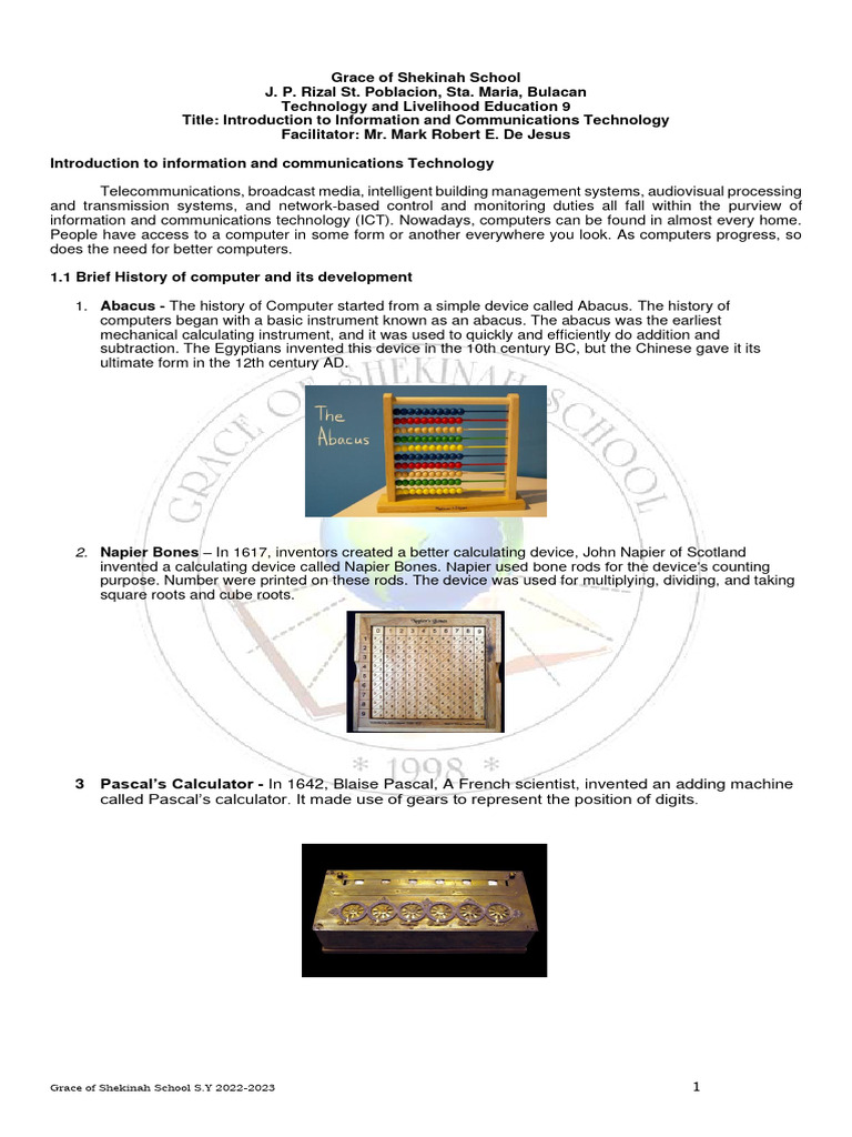 Introduction To ICT | PDF | Integrated Circuit | Data