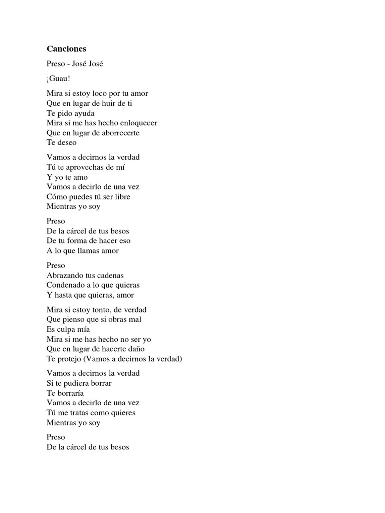Canciones Jose Jose | PDF