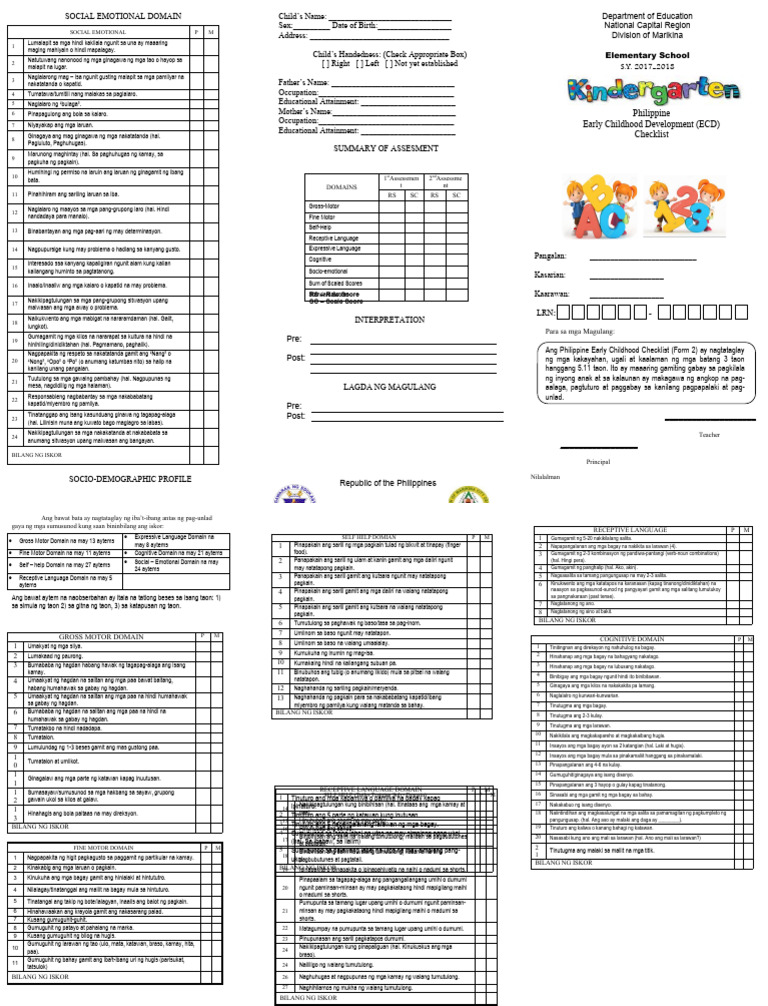 ECD Checklist Tagalog | PDF