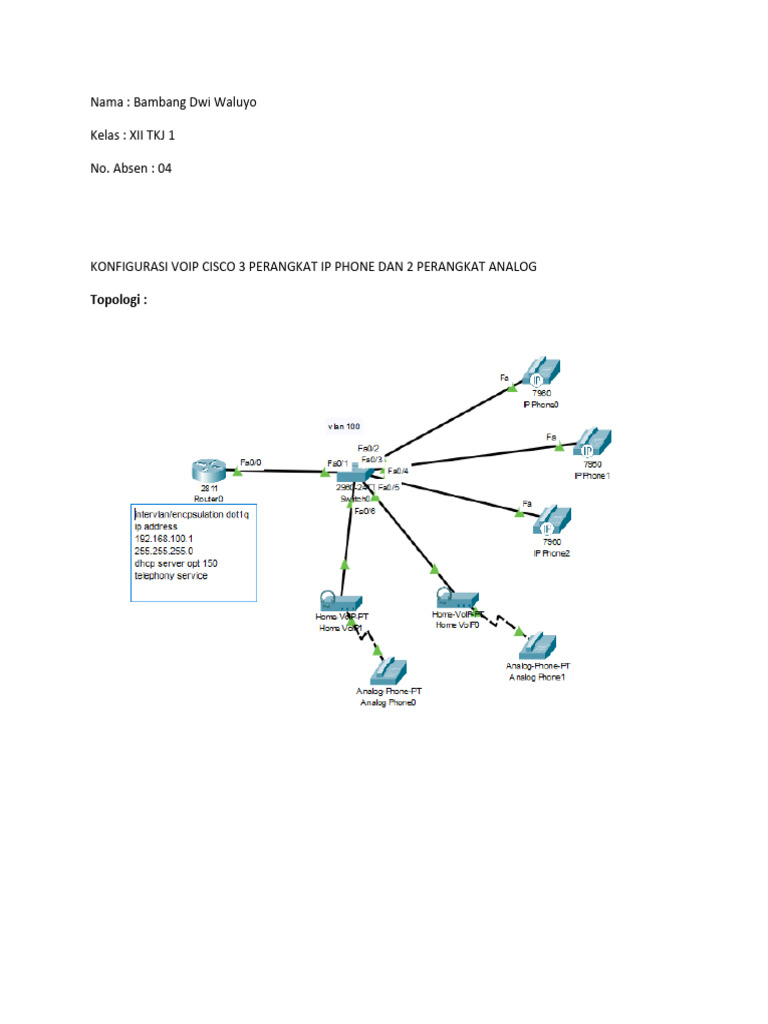 Konfigurasi Voip Cisco Pertemuan 4 | PDF