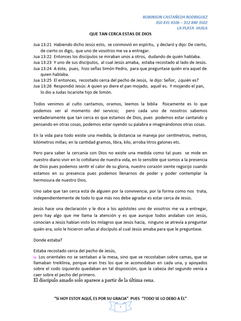 Que Tan Cerca Estas de Jesús | PDF