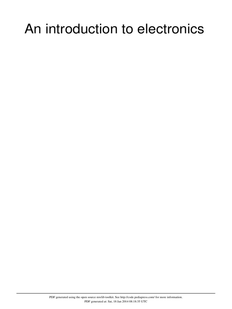 An Introduction To Electronics, Knjiga | PDF | Electric Current | Voltage