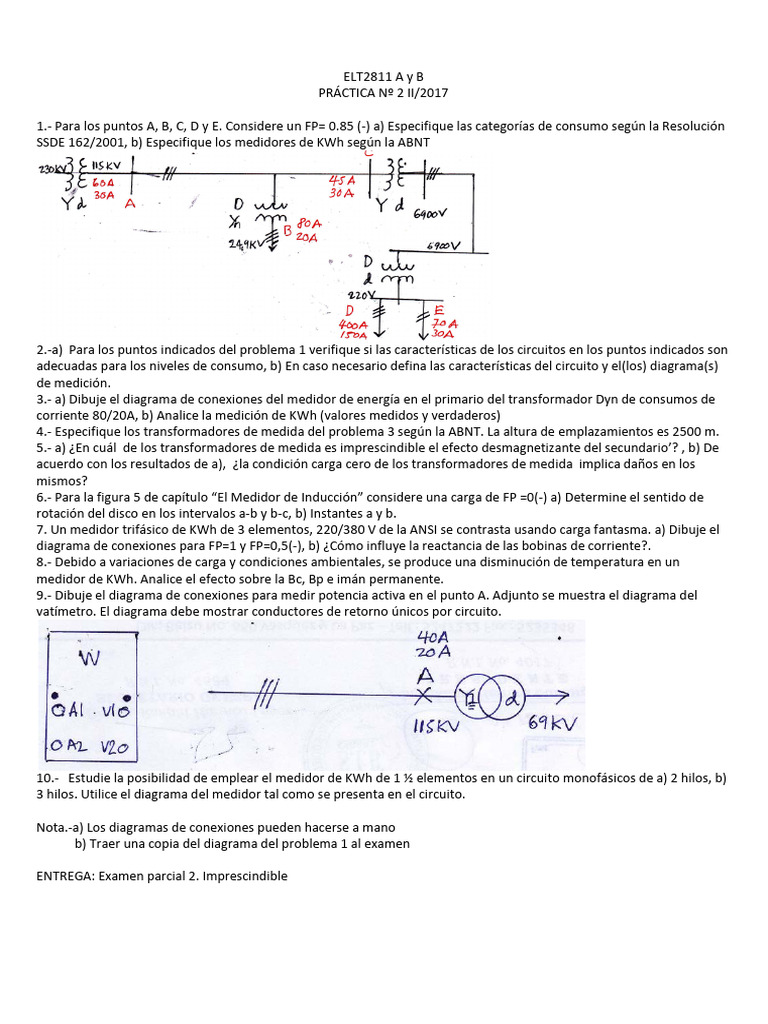 ELT 2811 A y B Practica Nº2 II 2017 | PDF