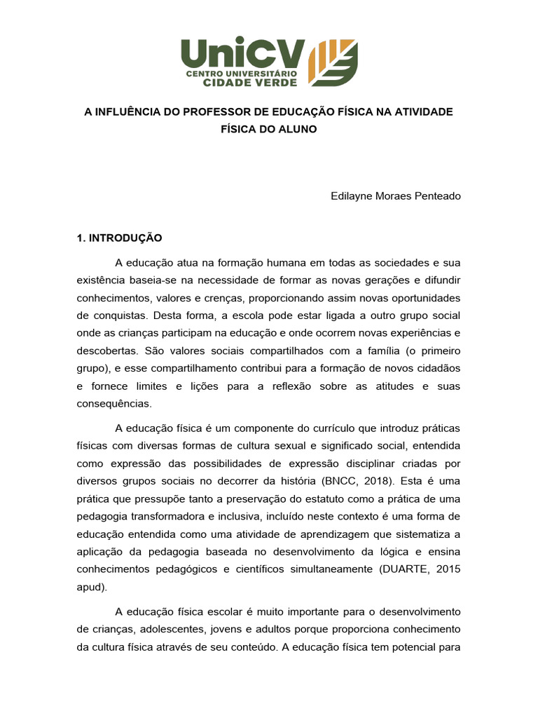 Tcc De Educação Fisica Pdf