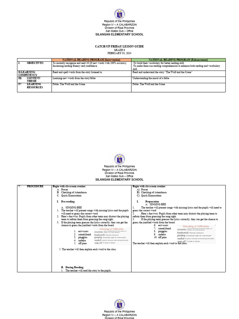 CUF-DLL - English Reading - F1 | PDF | Communication | Learning