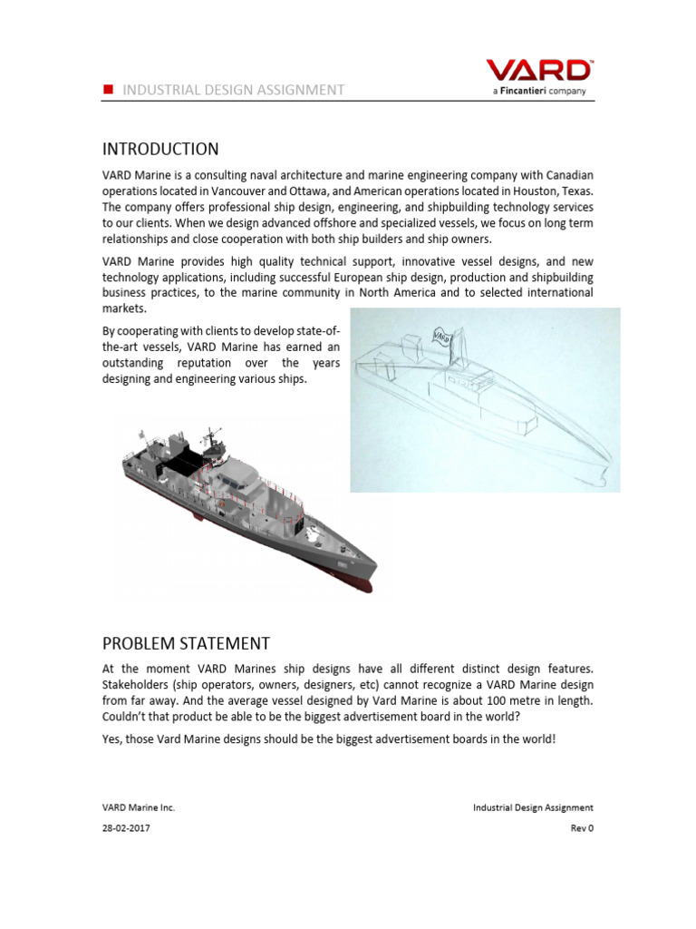 Industrial Design Assignment Vard Marine 170426 | PDF