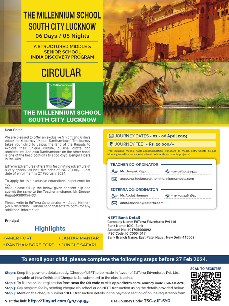 Domestic Circular-The Millennium School Lucknow | PDF | Cheque ...