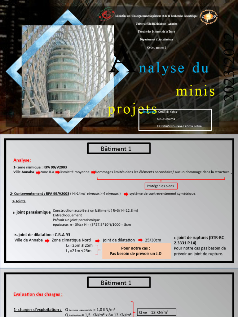 Mini Projet Structure | PDF | Ingénierie des structures | Ingénierie civile