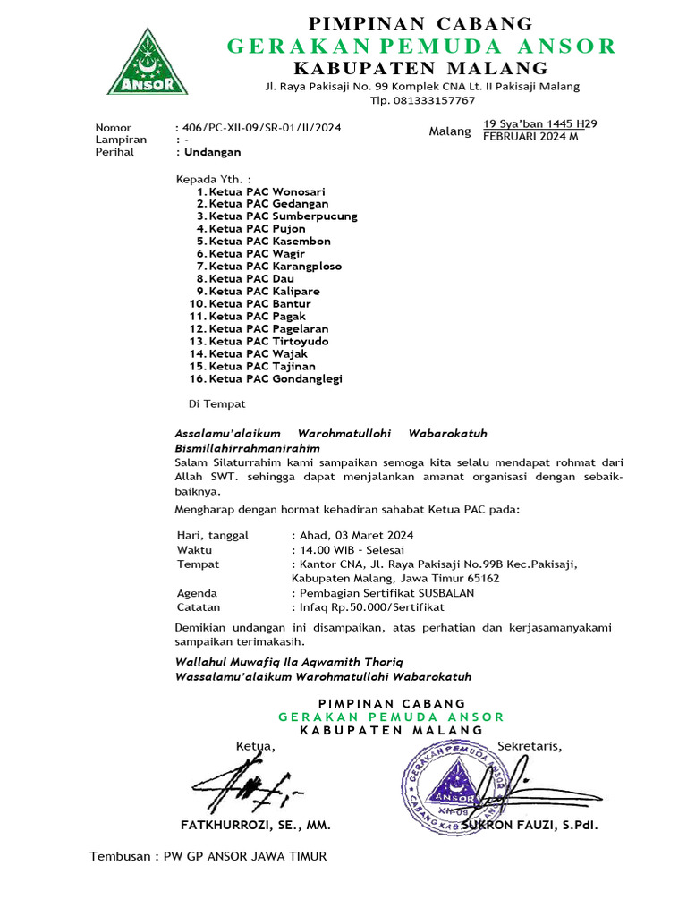 SR-01 XII-09 (2021-2025) 2024-02-29 406. Undangan Alumni SUSBALAN | PDF