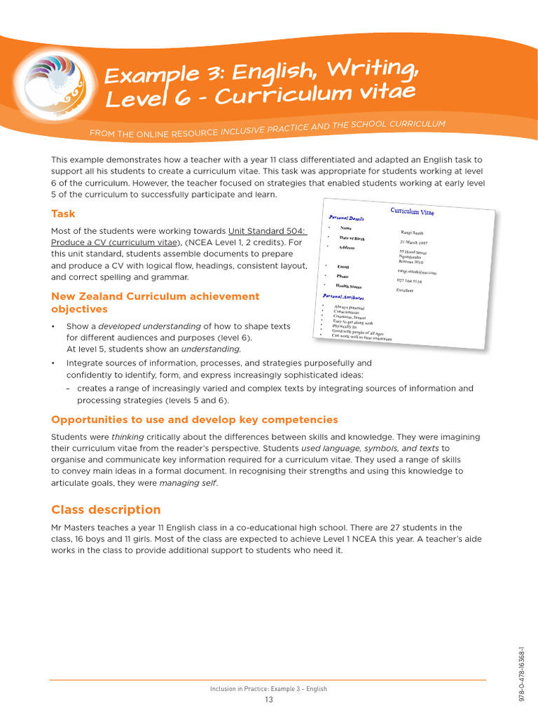 Differentiated CV Writing for Students | PDF | Curriculum | Teachers
