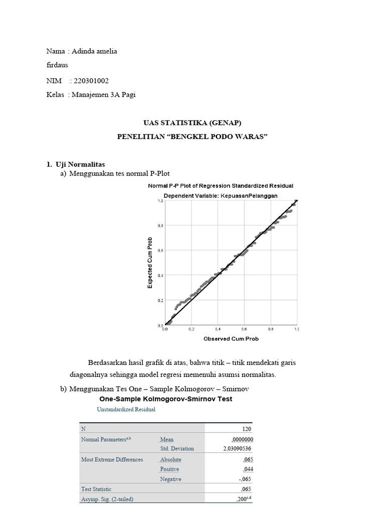 Adinda Amelia Firdaus 220301002 UAS STATISTIK | PDF