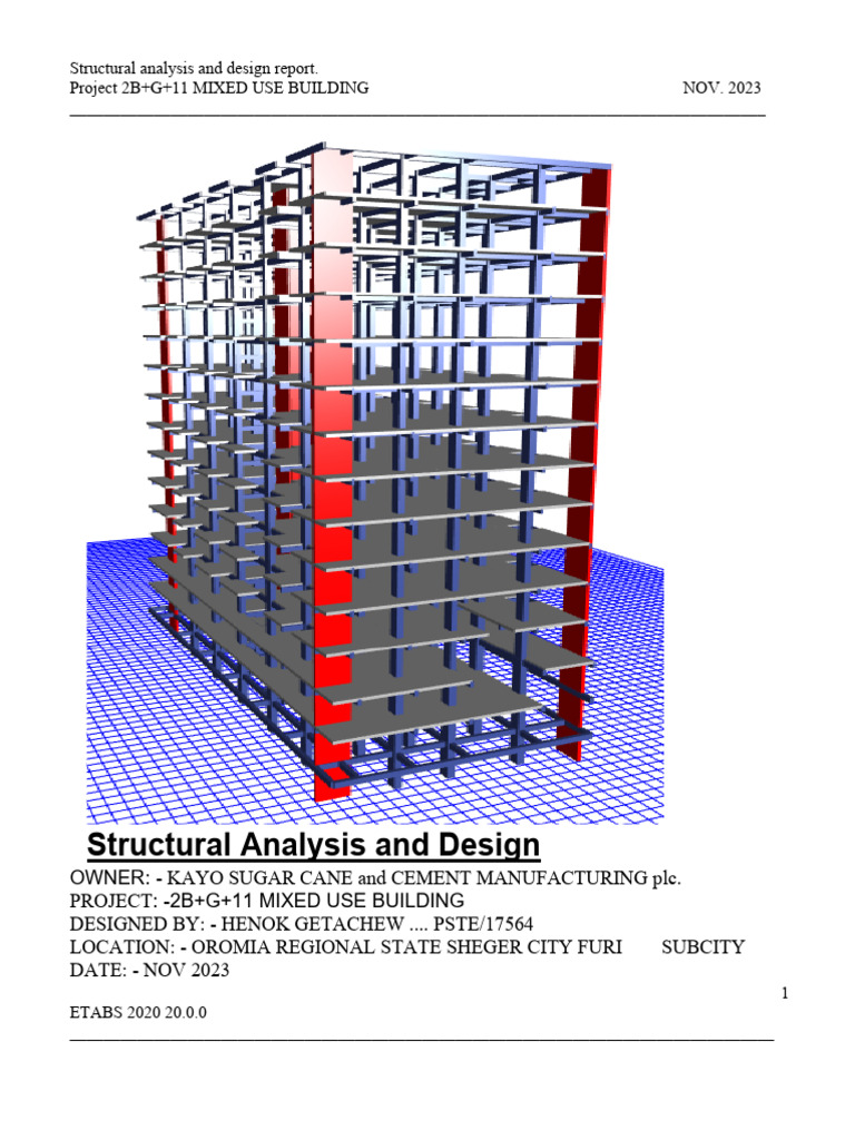 Structural Design Report 2B+G+11 | PDF | Structural Analysis | Beam ...
