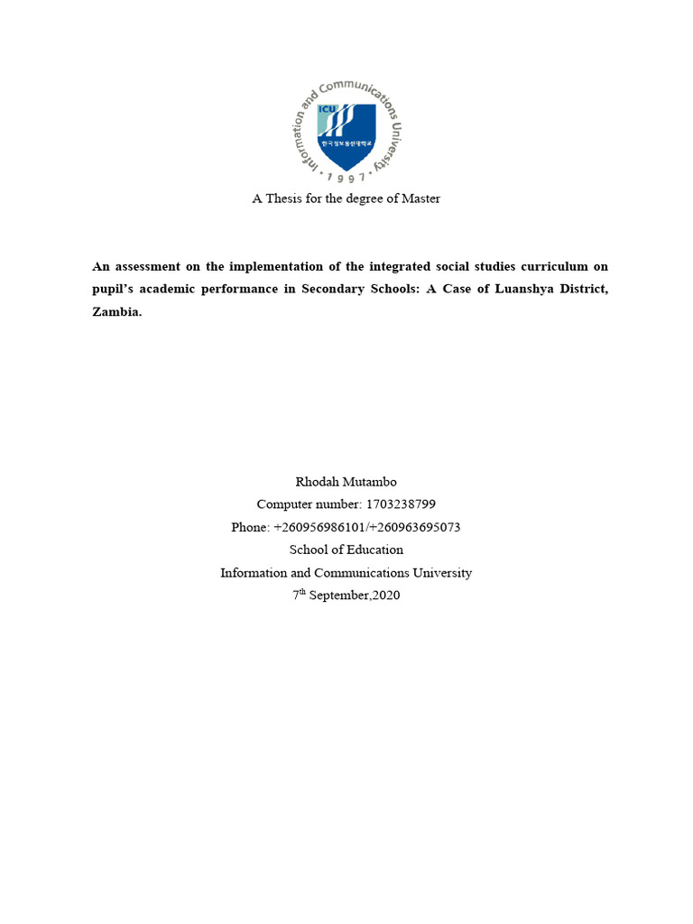 Thesis Final Report 2020 | Download Free PDF | Curriculum | Teachers