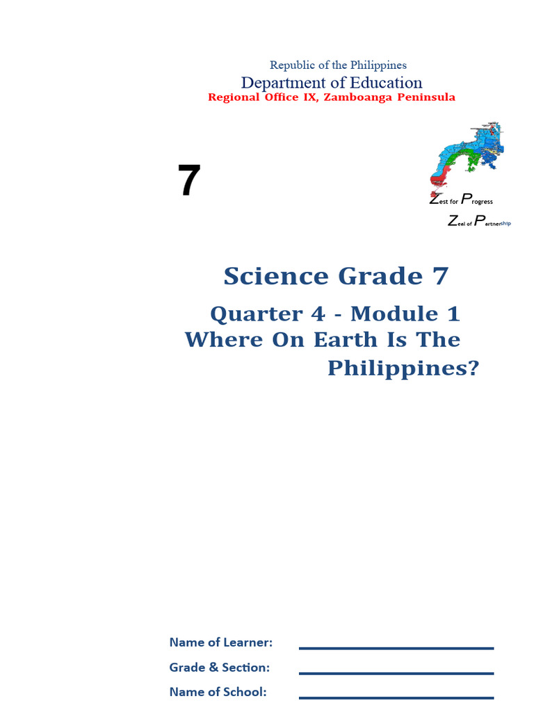 Science7 Q4 M1 | PDF | Latitude | Equator