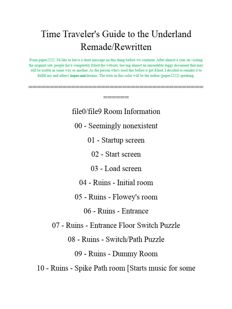 Time Traveler's Underland Guide | PDF