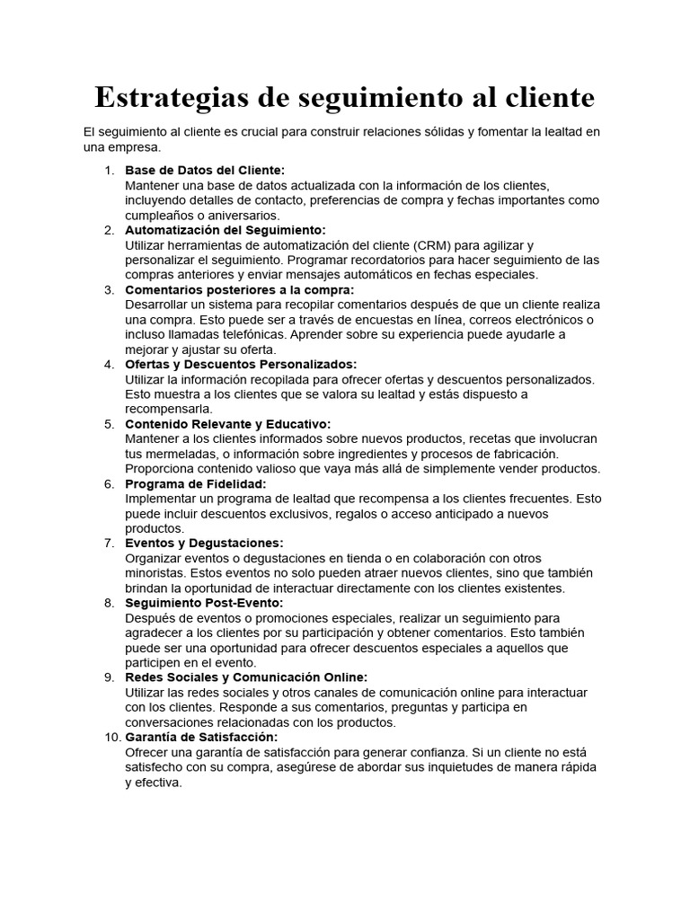 Estrategias de Seguimiento Al Cliente | PDF | Gestión de la relación ...