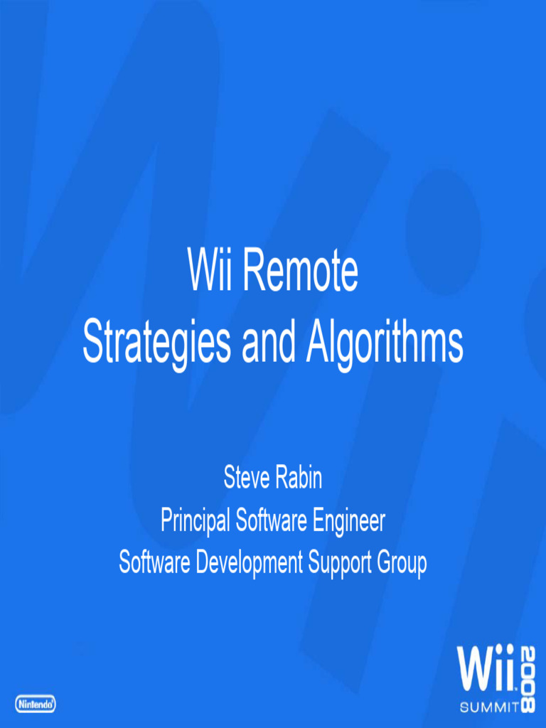 Day1 5 Wii Remote Strategies and Algorithms | PDF | Accelerometer ...