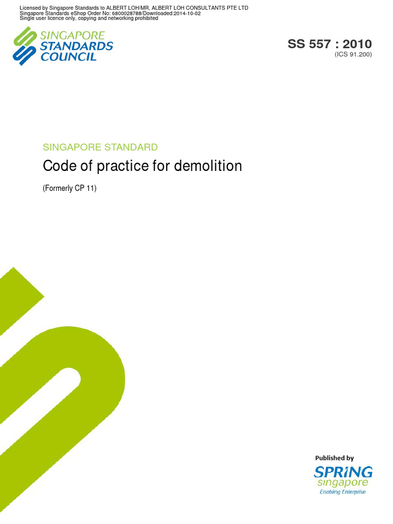 SS 557-2010 | PDF | Demolition | Scaffolding
