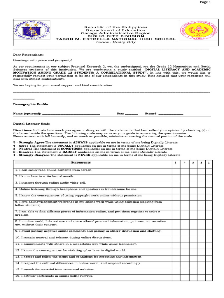 Respondent Questionnaire Final 5 | PDF | Motivation | Motivational