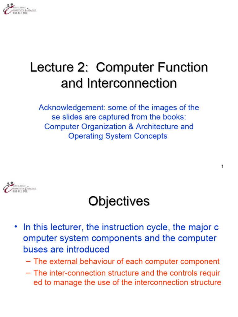 Lecture 2: Computer Function and Interconnection | PDF