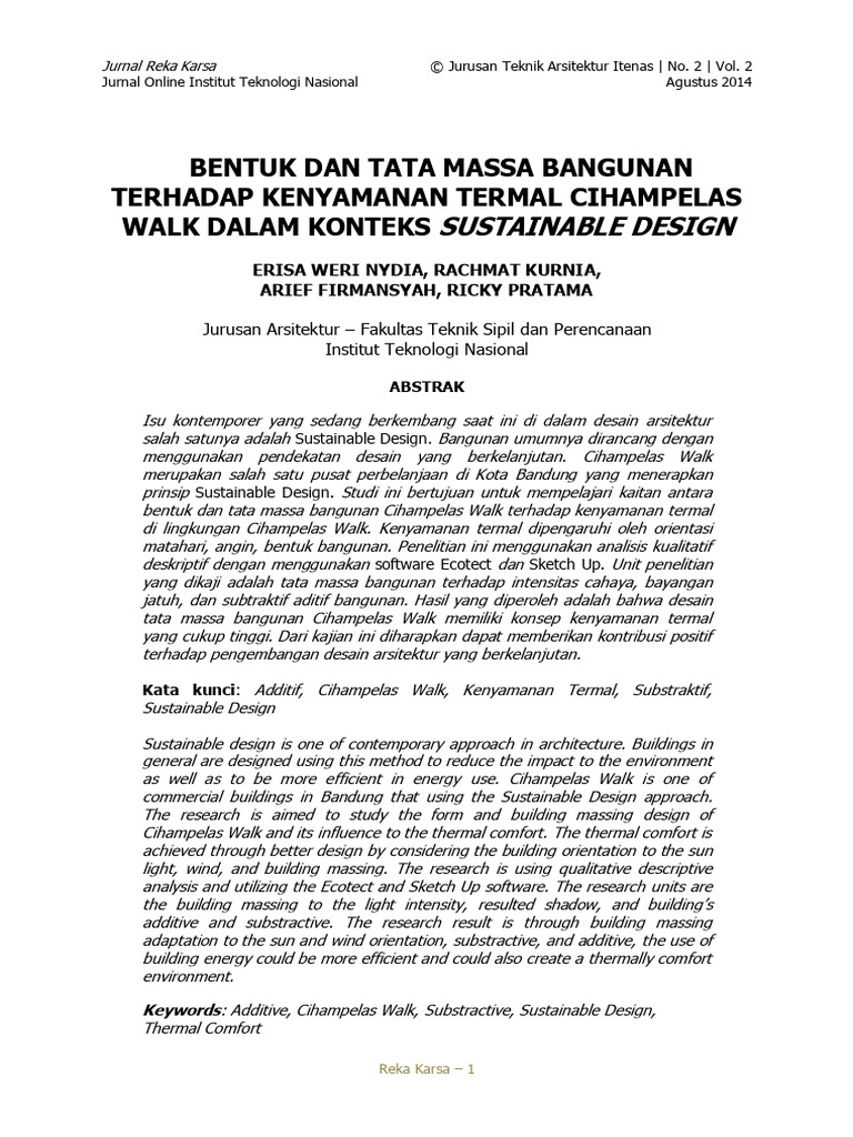 Bentuk Dan Tata Massa Bangunan Terhadap | PDF