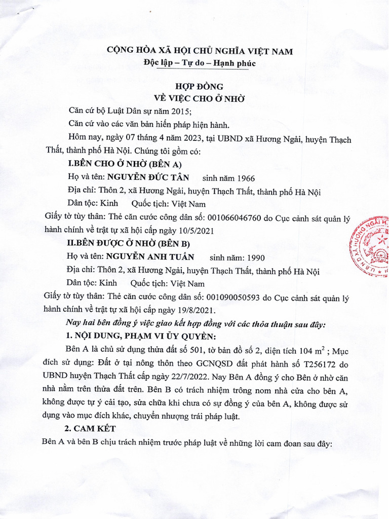 HD Dong y Cho o Nho | PDF