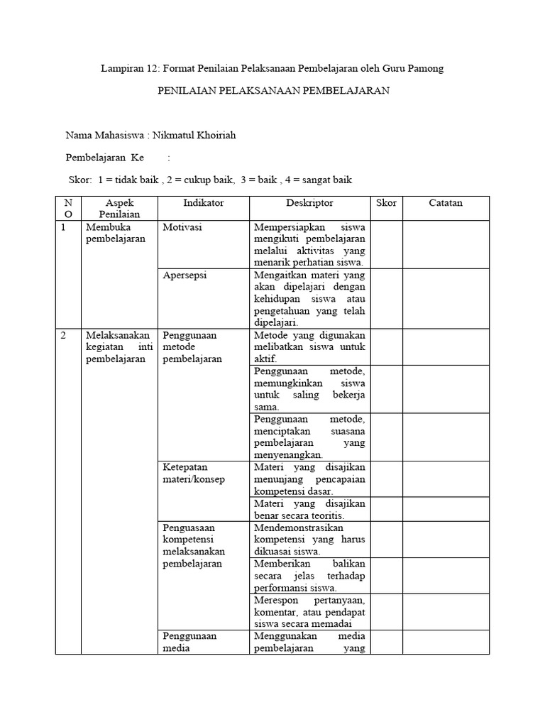 Penilaian Pembelajaran GP | PDF