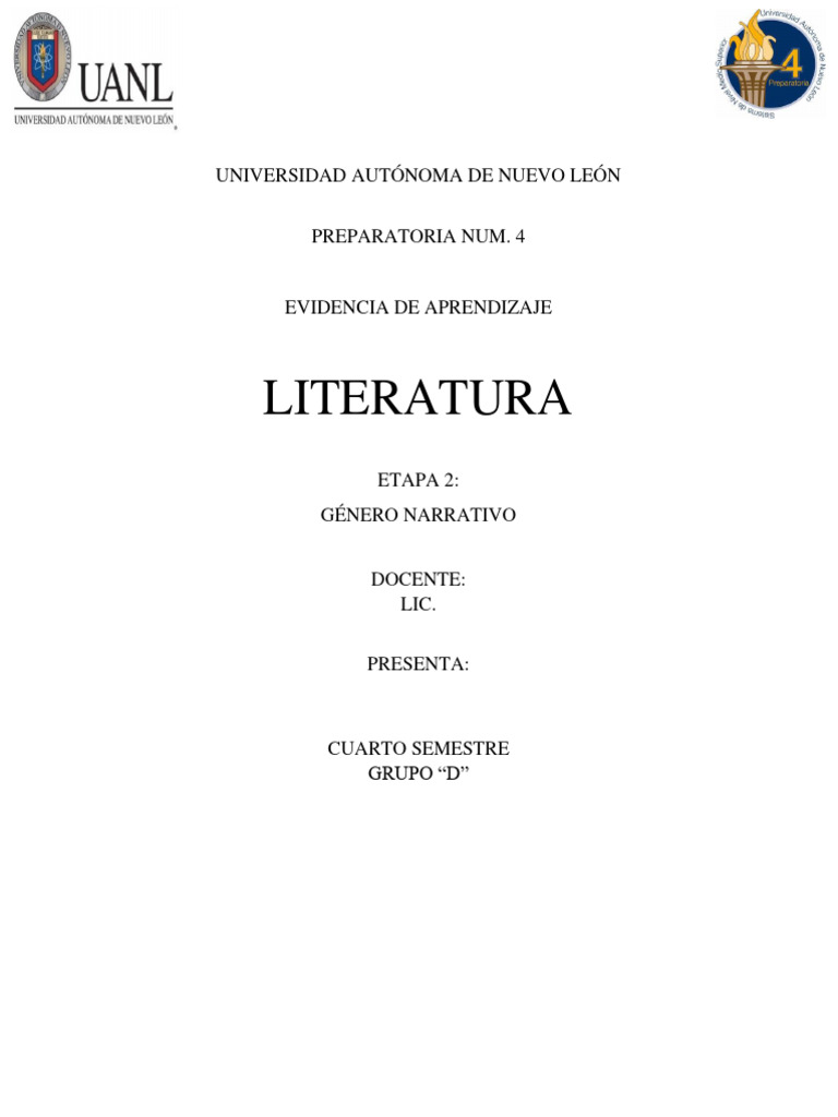 Ev2 - Reporte de Lectura - Literatura | PDF