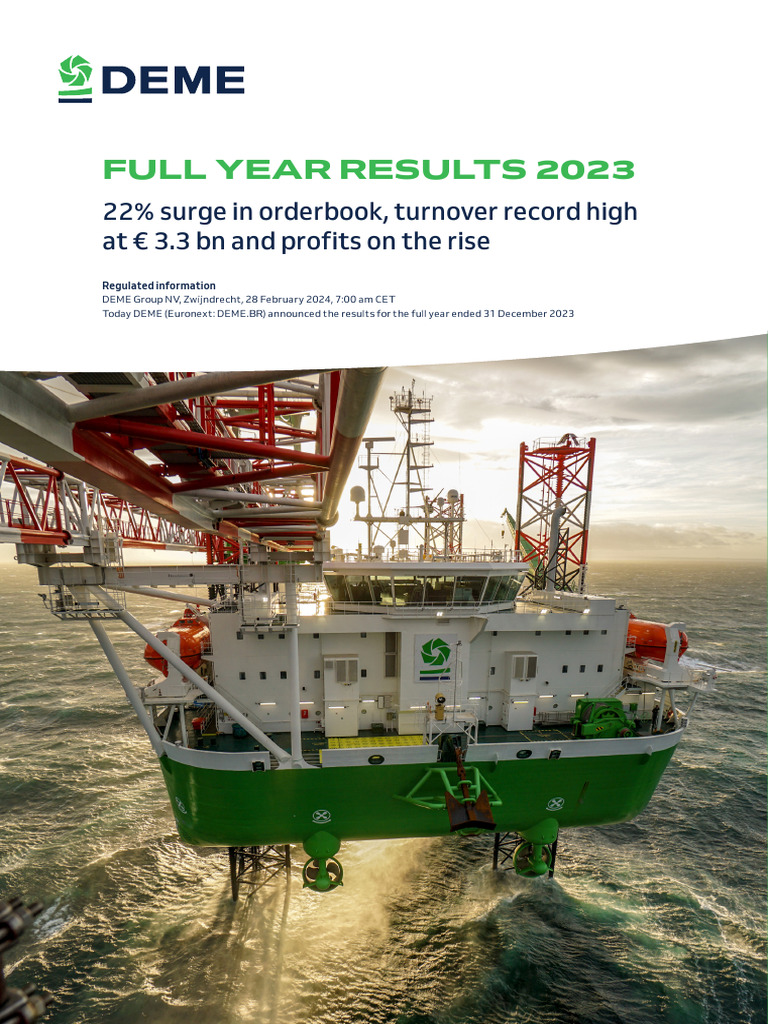 DEME Full Year Results 2023 Press Release - ENG | PDF