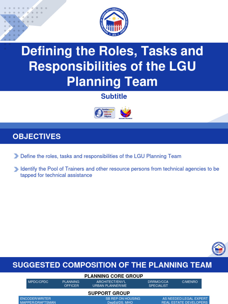 LGU Planning Team Roles and Tasks | PDF