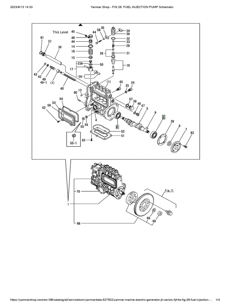Yanmar Shop - FIG 26. FUEL INJECTION PUMP Schematic | PDF