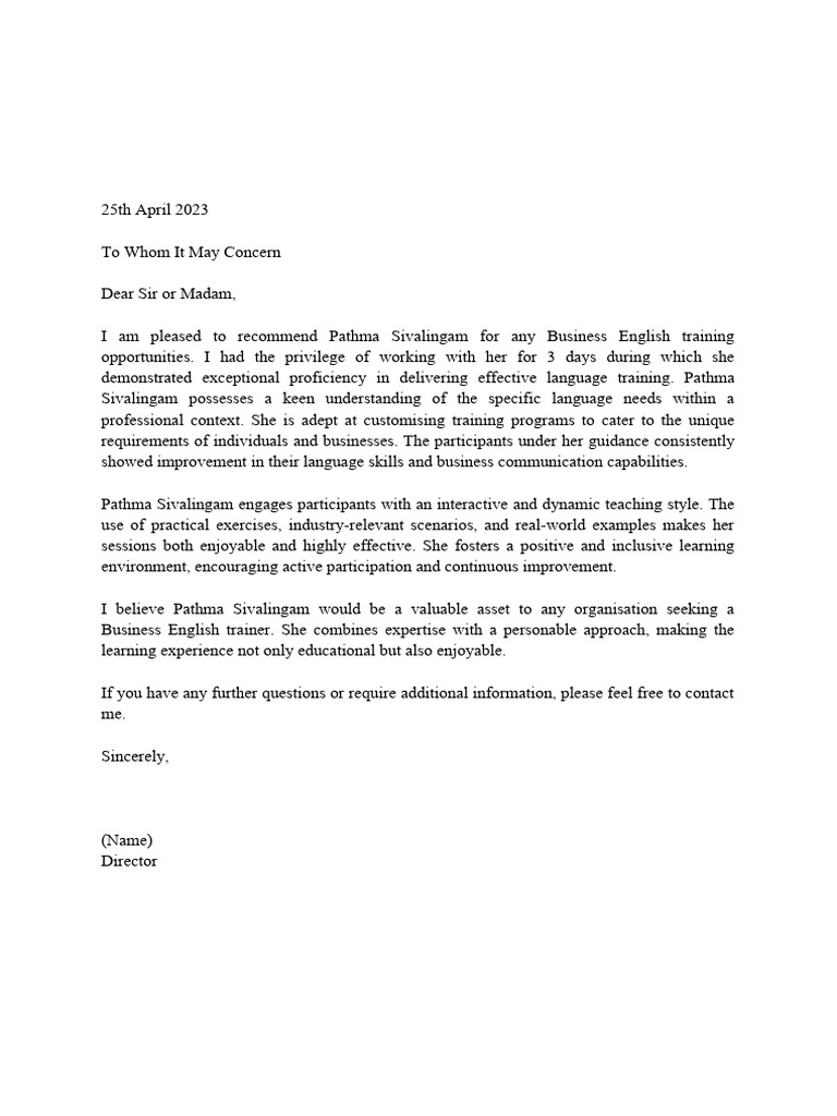 Business English Trainer Recommendation | PDF