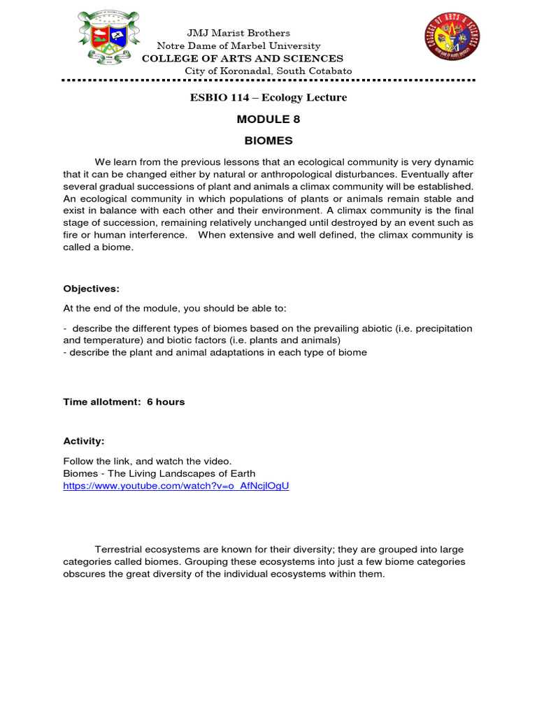 Ecology: Understanding Biomes | PDF | Forests | Grassland