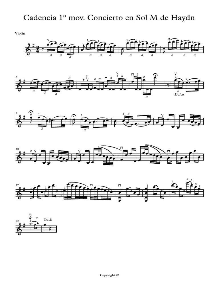Cadencia 1º Mov Haydn 2 | PDF