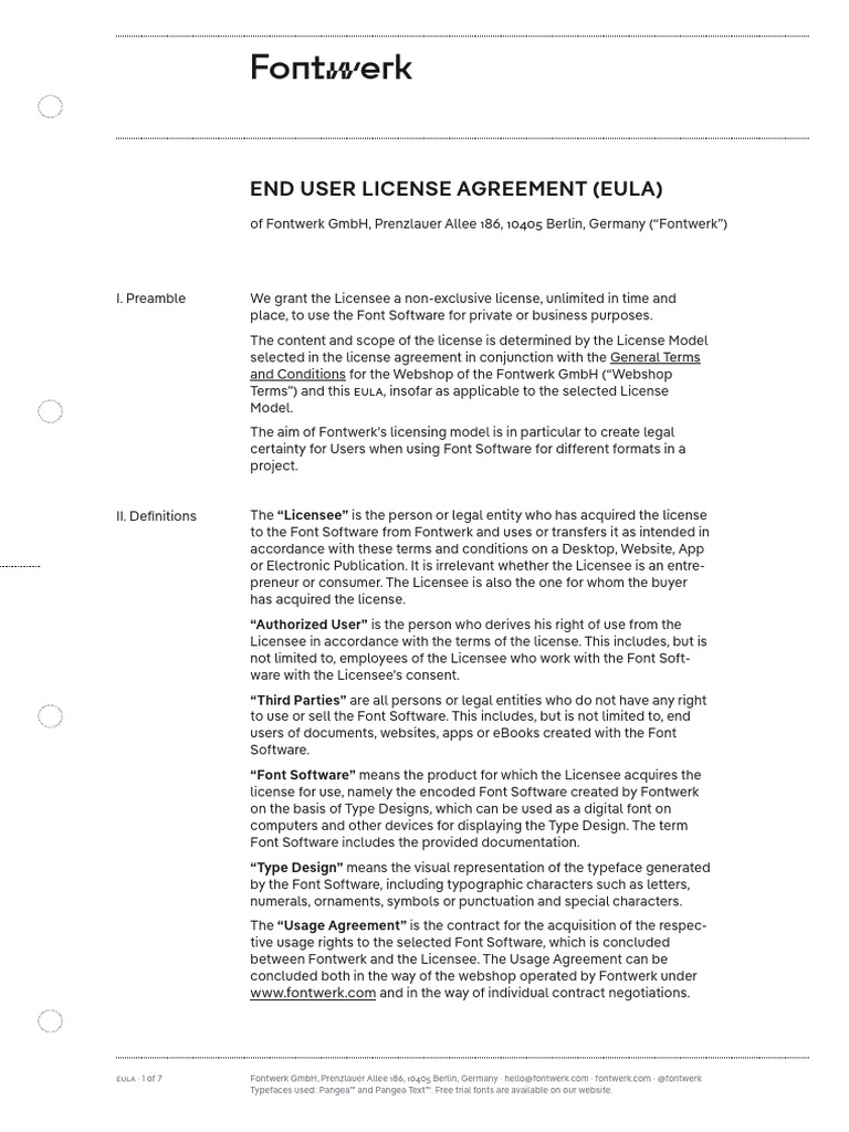 Fontwerk Eula English | PDF | Application Software | License