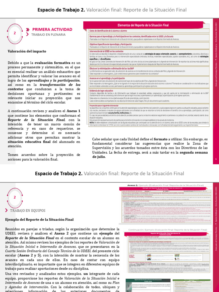 Valoración Final - Reporte de La Situación Final - CTU 7 SESIÓN | PDF