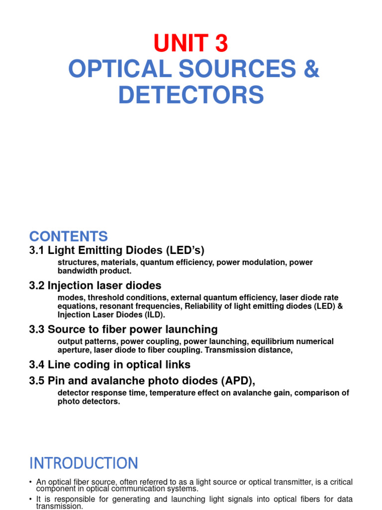 Unit 3 Optical Communication | PDF | Laser | Laser Diode
