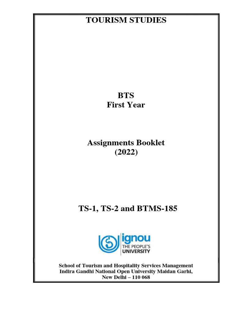 BTS Tourism Studies Assignment Guide | PDF | Tourism