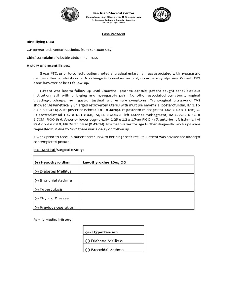 Multiple Myoma Case Study | PDF | White Blood Cell | Health Sciences