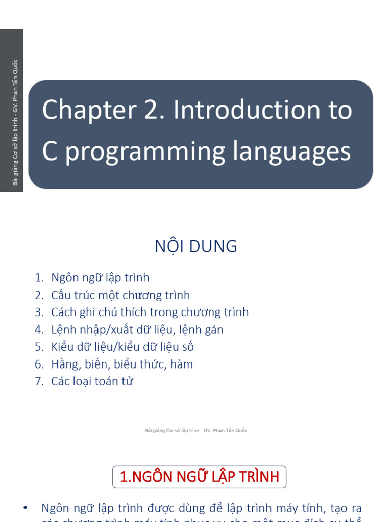 Chapter 2. Introduction To C Programming Languages | PDF