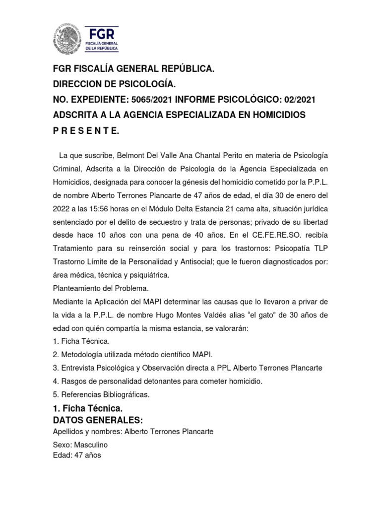 Informe Psicológico Clínico Dpl Ap Bevach 24 Pdf 0749
