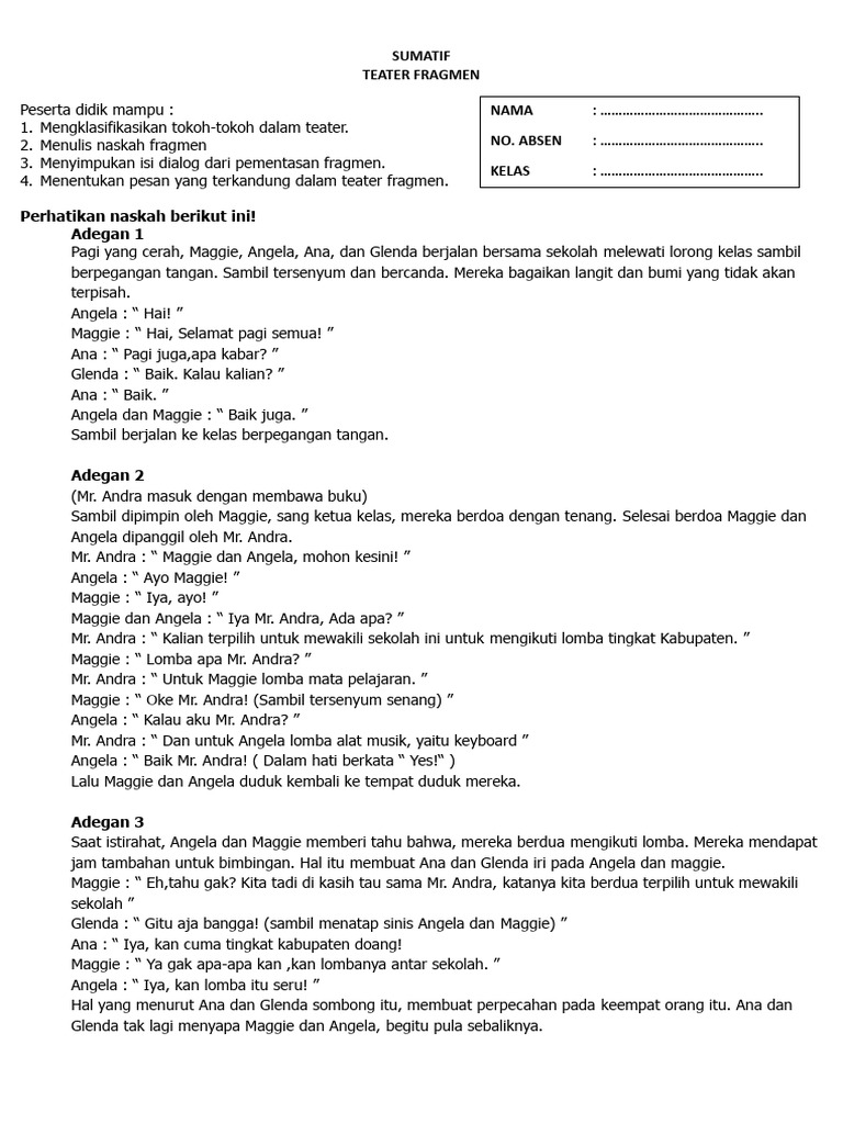 Sumatif Teater Fragmen | PDF