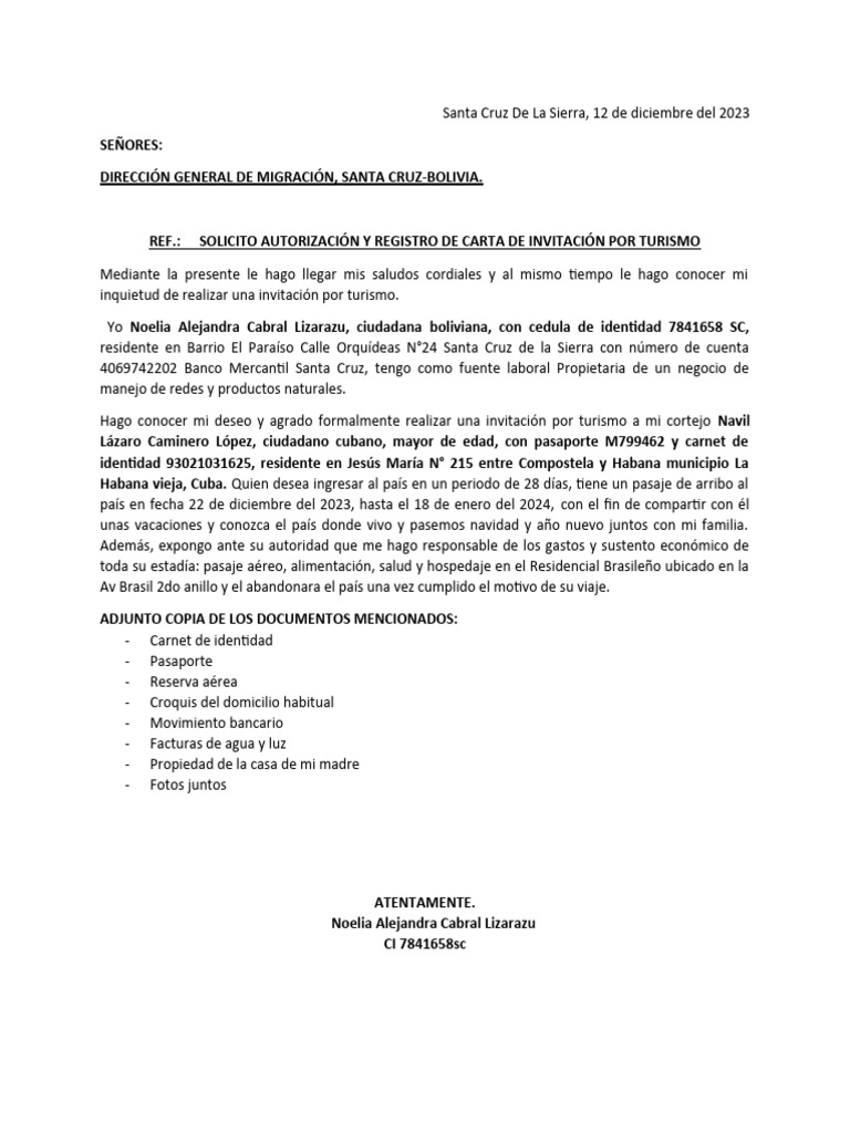 Carta de Invitacion | PDF