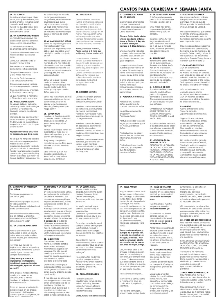Cantos para Cuaresma y Semana Santa 2023 | PDF